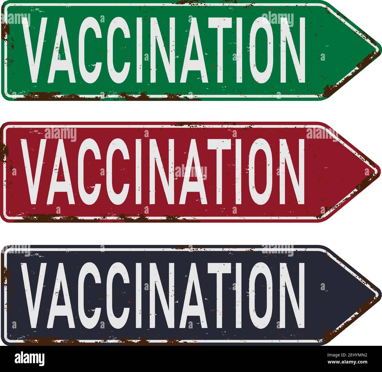 Vaccination Covid road sign arrow Sign for Hospitals and Medical ...