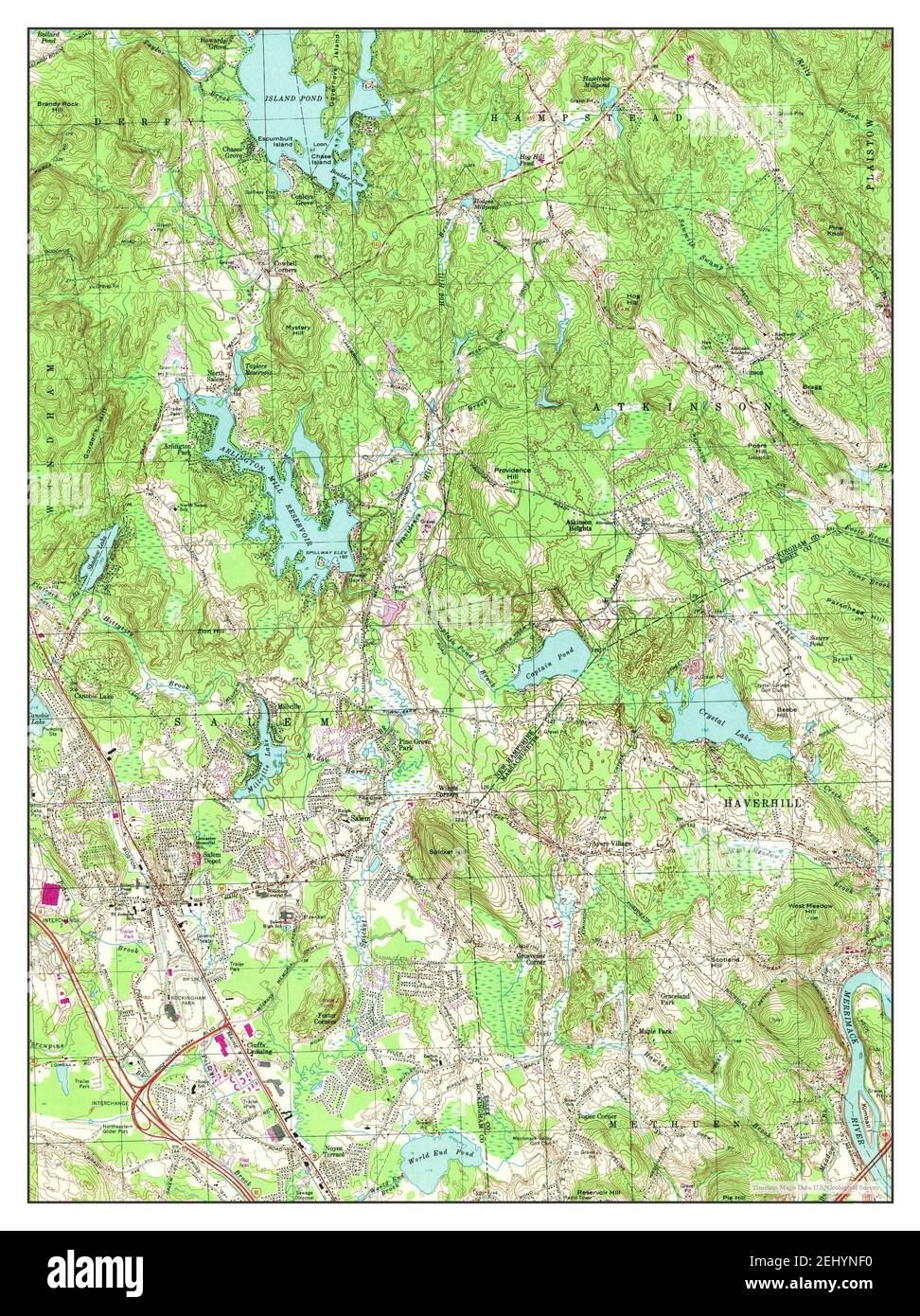 Salem Depot, New Hampshire, map 1968, 1:24000, United States of America ...