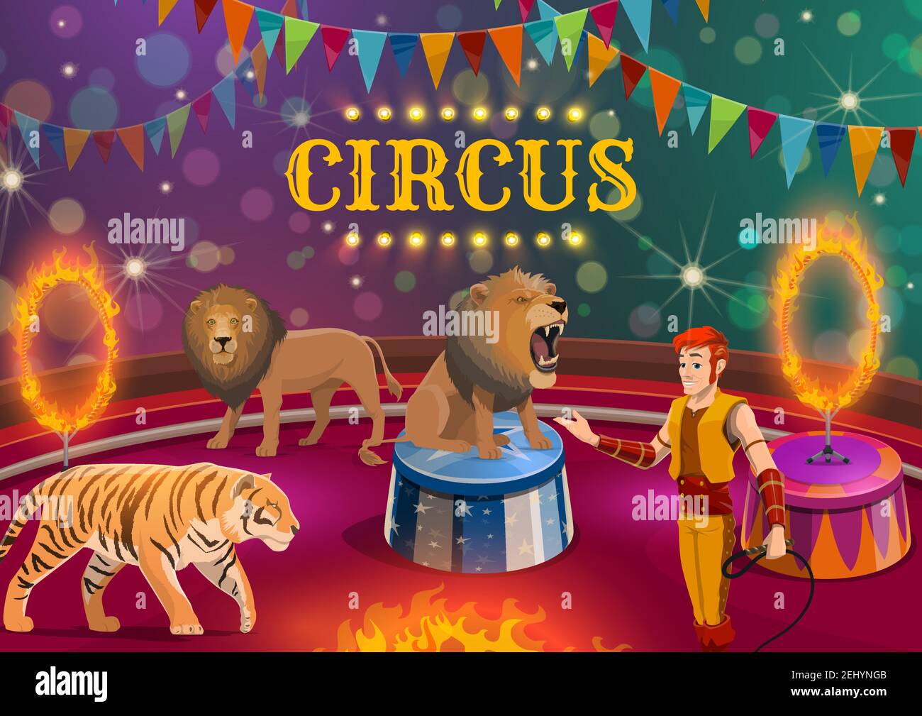 Circus show tiger tamer hi-res stock photography and images - Alamy