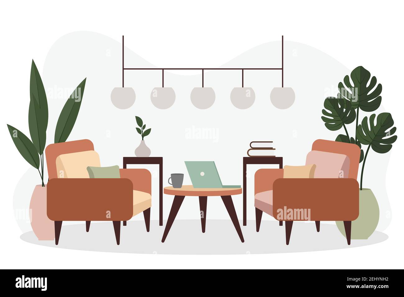 Stylish apartment interiors in Scandinavian style with modern decor ...