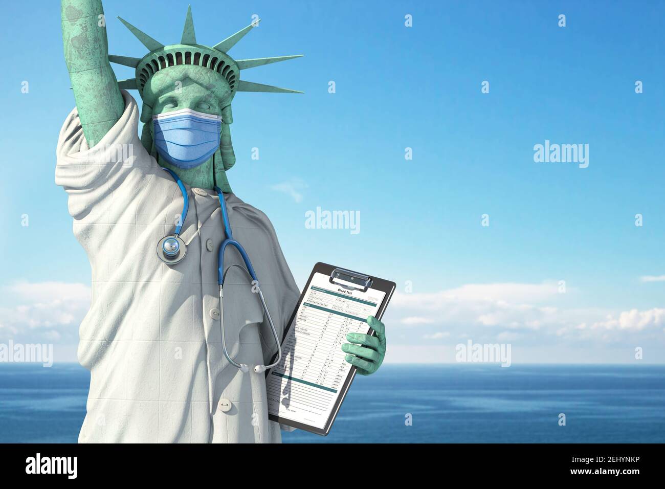 Healthcare system inUSA United States concept. Statue of Liberty as ...
