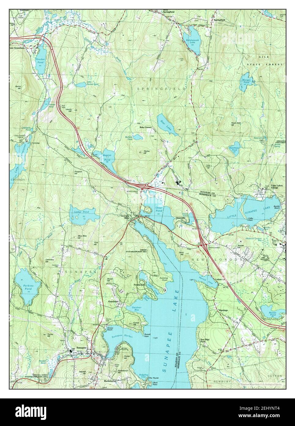 Map of sunapee hi-res stock photography and images - Alamy