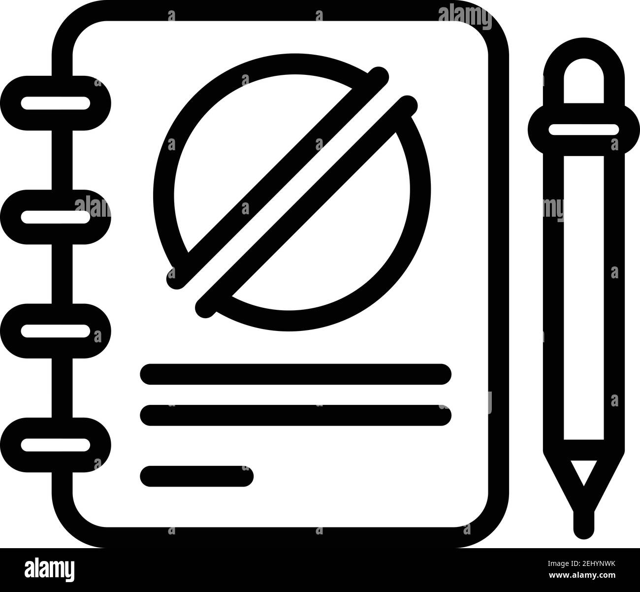 Notebook disobedient icon. Outline notebook disobedient vector icon for ...