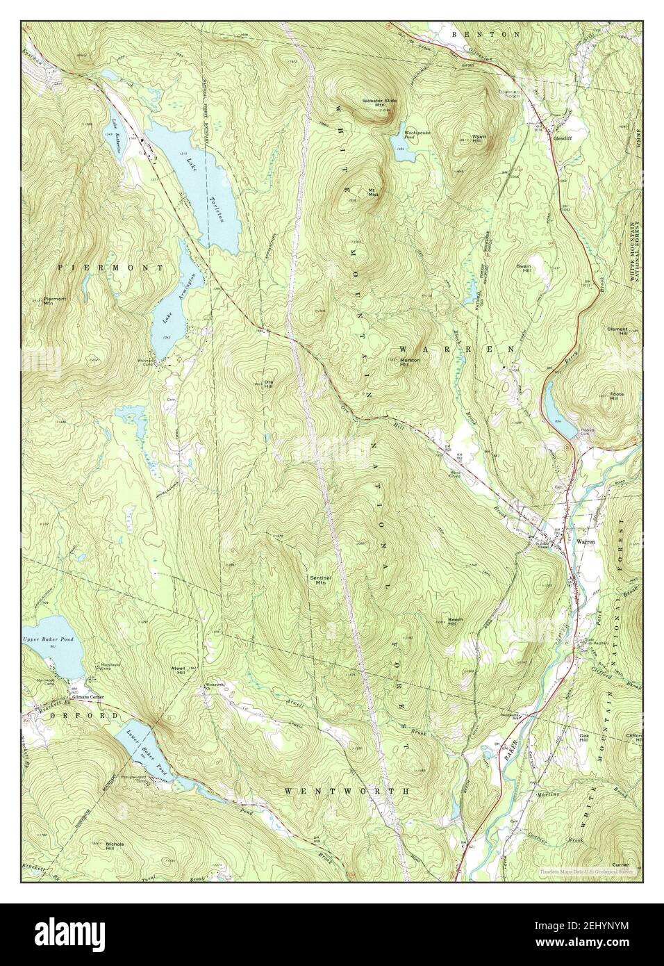 Map of warren new hampshire hi-res stock photography and images - Alamy