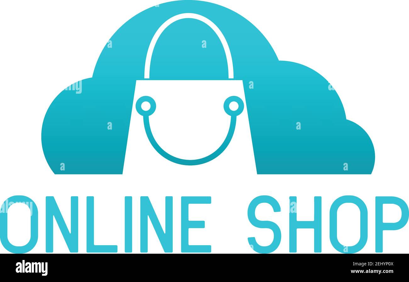 online shopping logo on white background. vector illustration Stock ...