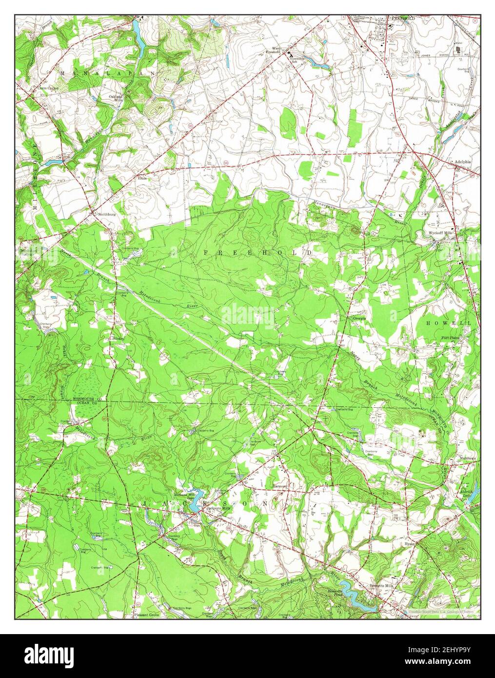 Adelphia, New Jersey, map 1957, 1:24000, United States of America by ...