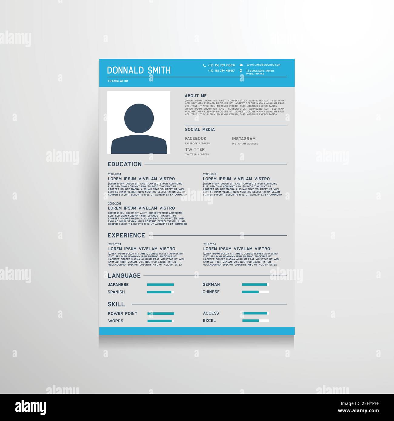 curriculum vitae flyer and leaflet design, vector illustration Stock ...