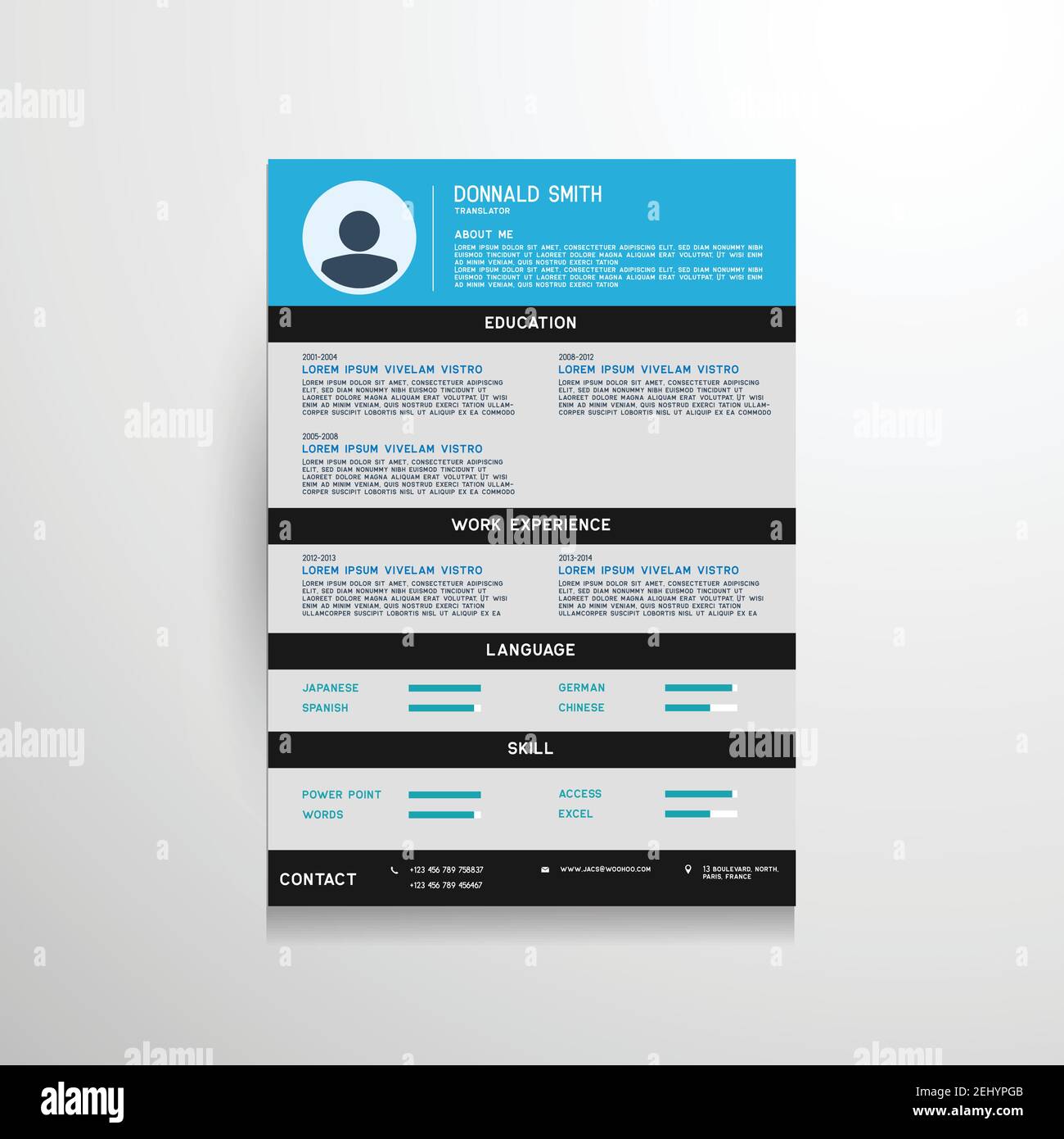 Curriculum vitae cv Stock Vector Images - Alamy