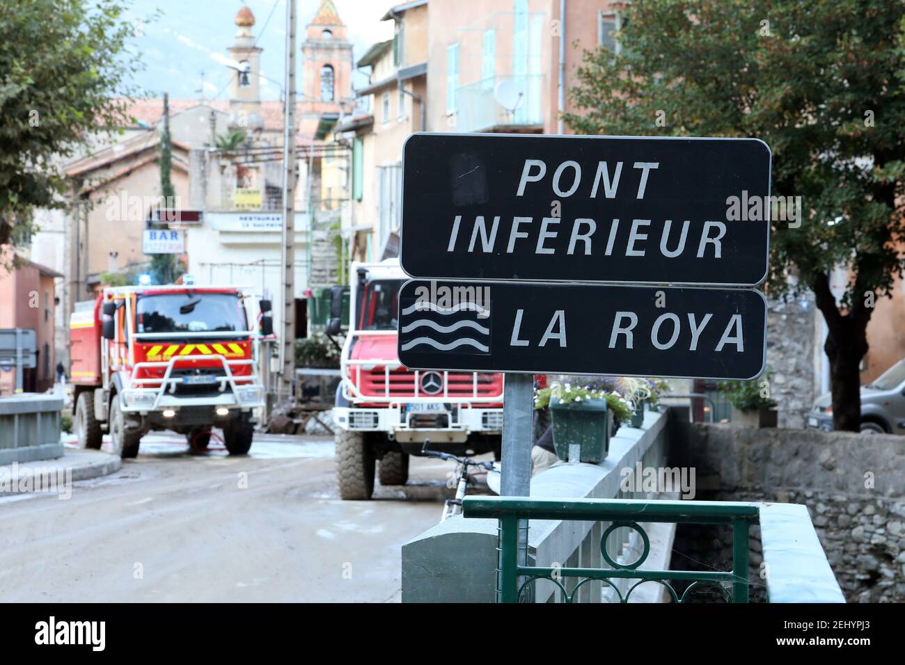 Breil-Sur-Roya, France - October 8, 2020: Roya River Sign With French ...