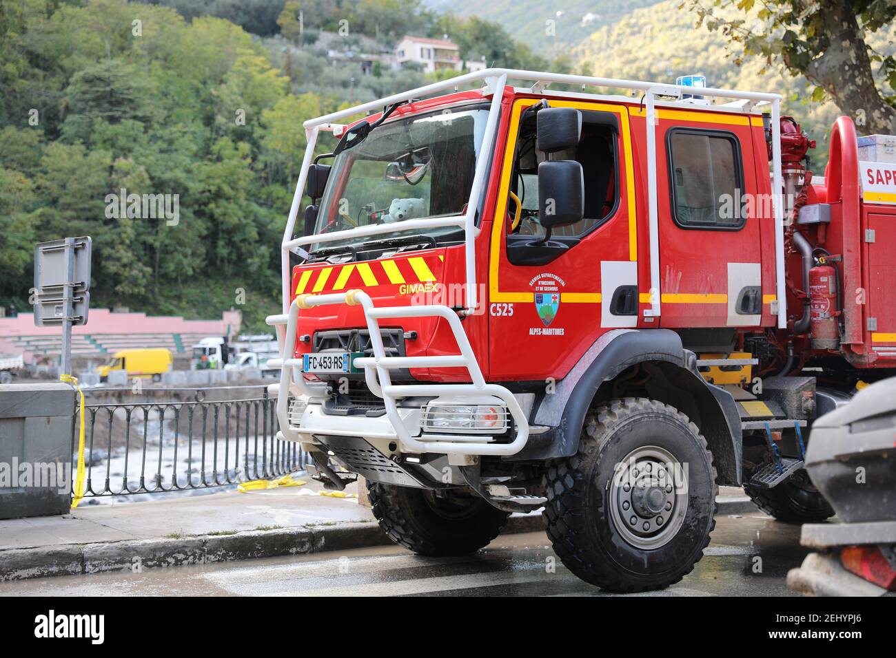 Breil-Sur-Roya, France - October 8, 2020: French Renault Gimaex Red ...