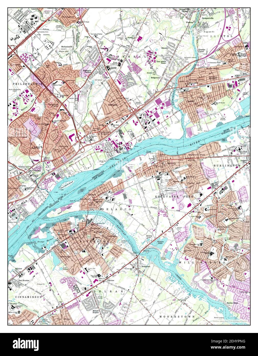 Beverly, New Jersey, map 1966, 1:24000, United States of America by ...