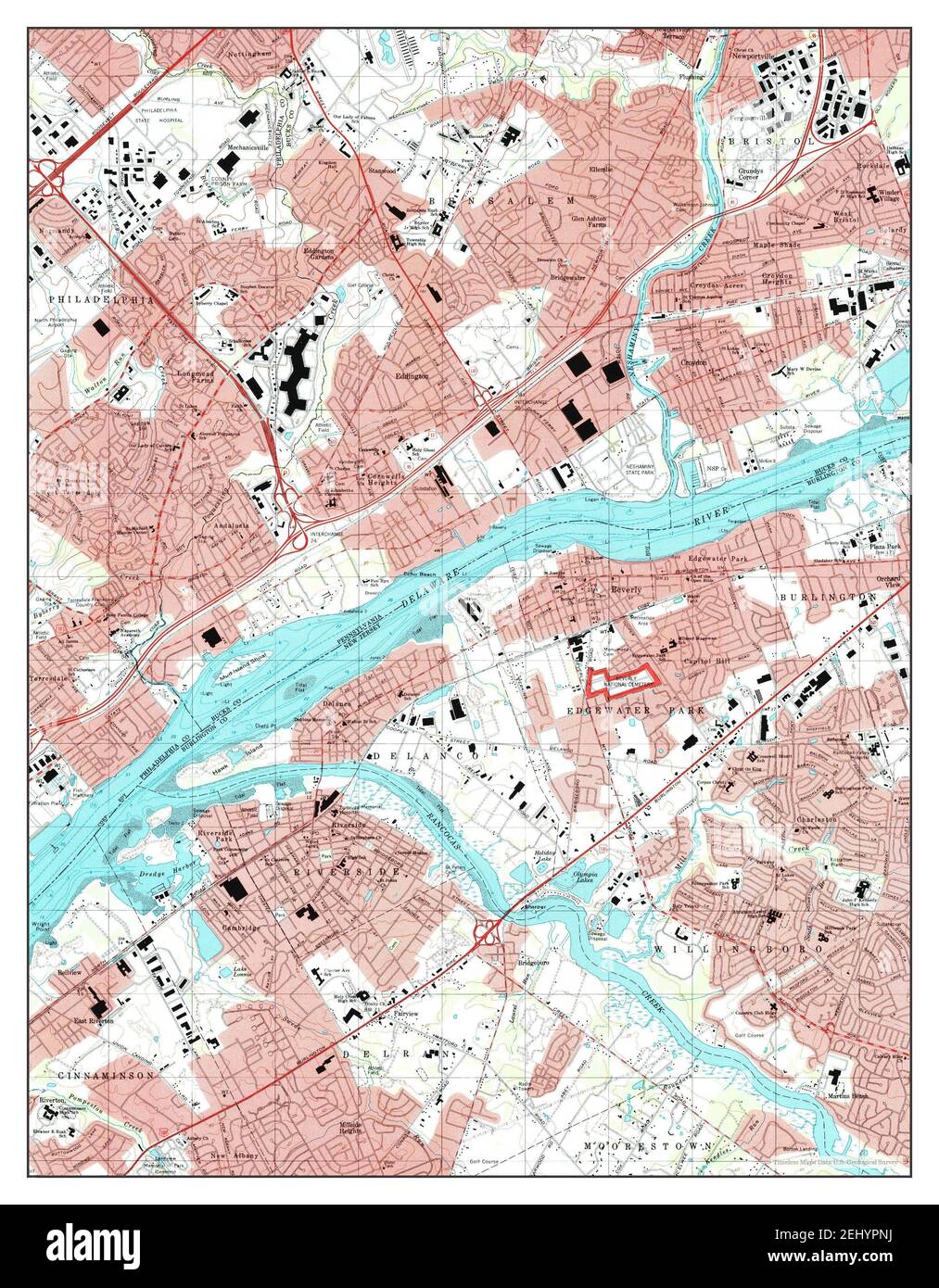 Beverly, New Jersey, map 1995, 1:24000, United States of America by ...
