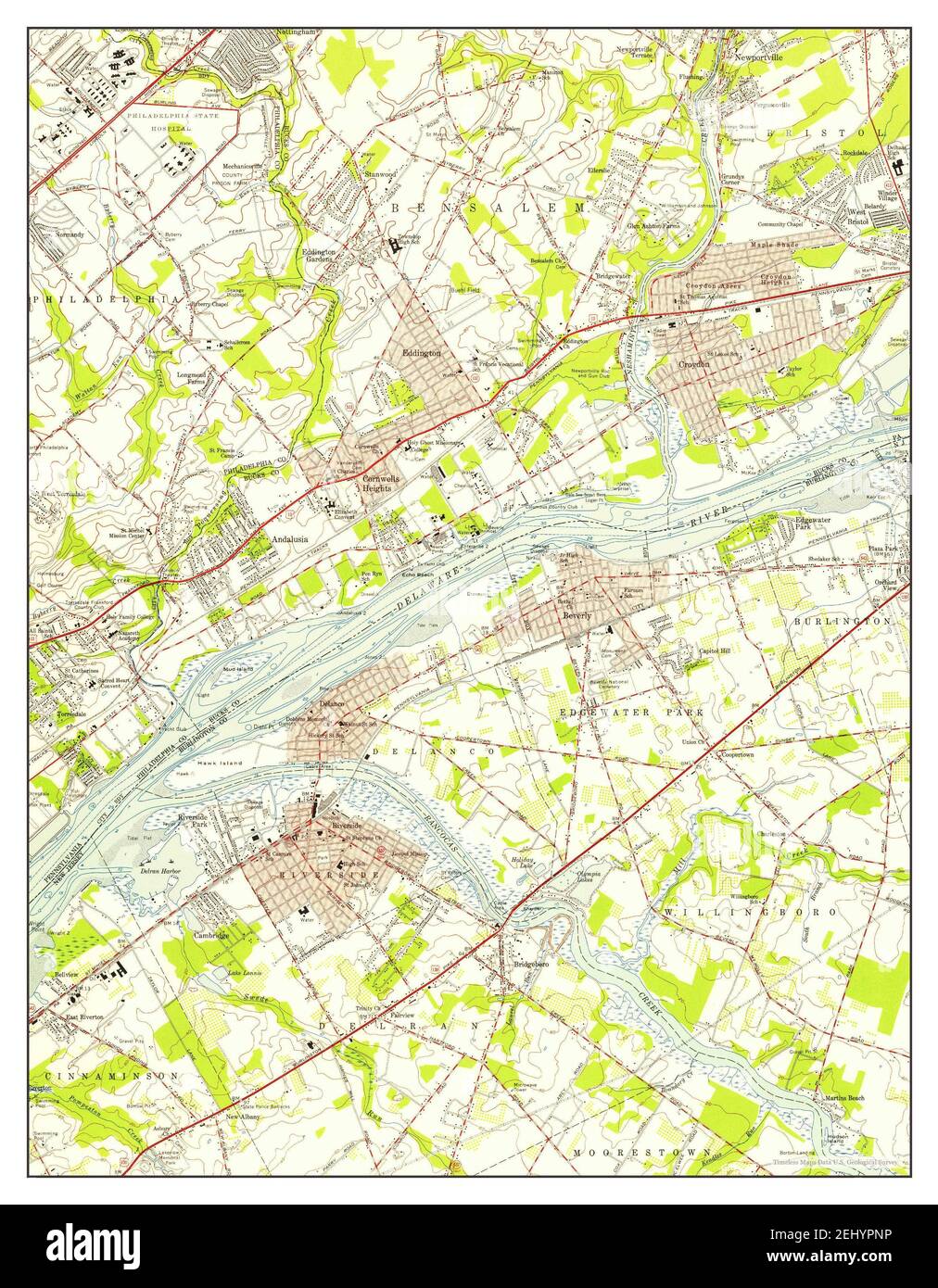 Beverly, New Jersey, map 1955, 1:24000, United States of America by ...
