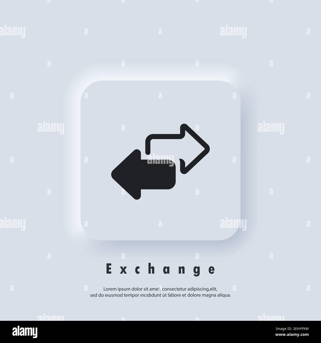 Exchange icon. Double reverse arrow, replace icon. Direction arrows for transfer, sync ...