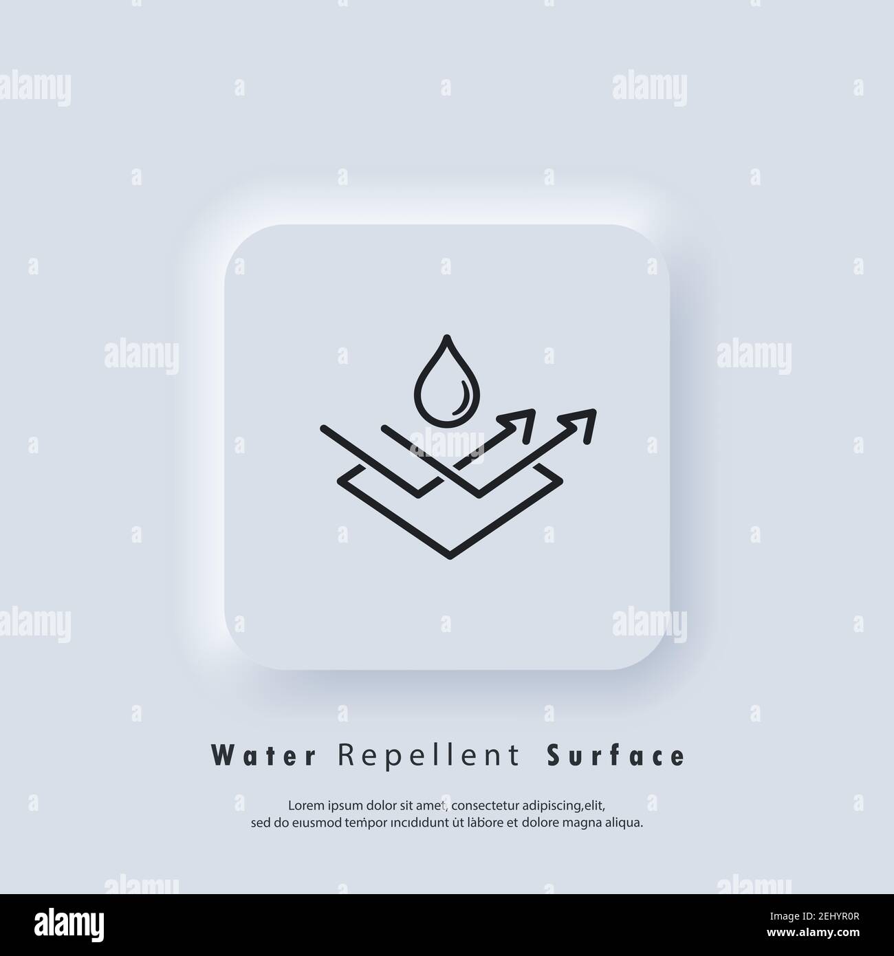 Water repellent surface icon. Waterproof icon, hydrophobic symbol ...