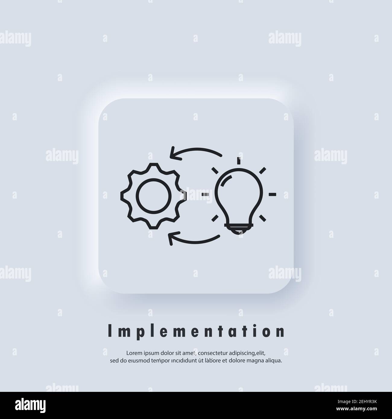 Implementation icon. Process icon. Creature, introduction ...