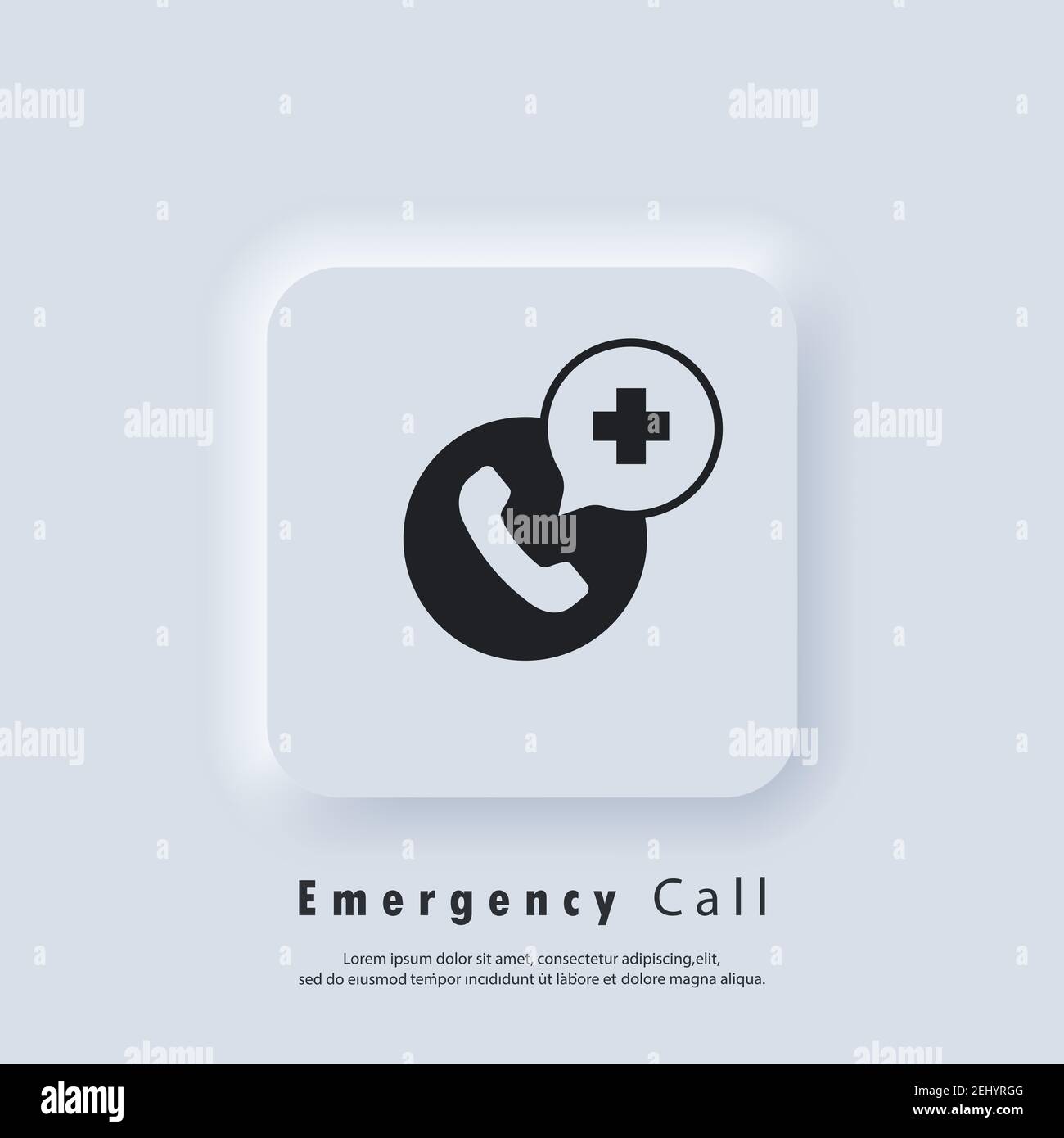 Emergency Call icon. Medical support service call. Hospital phone call ...