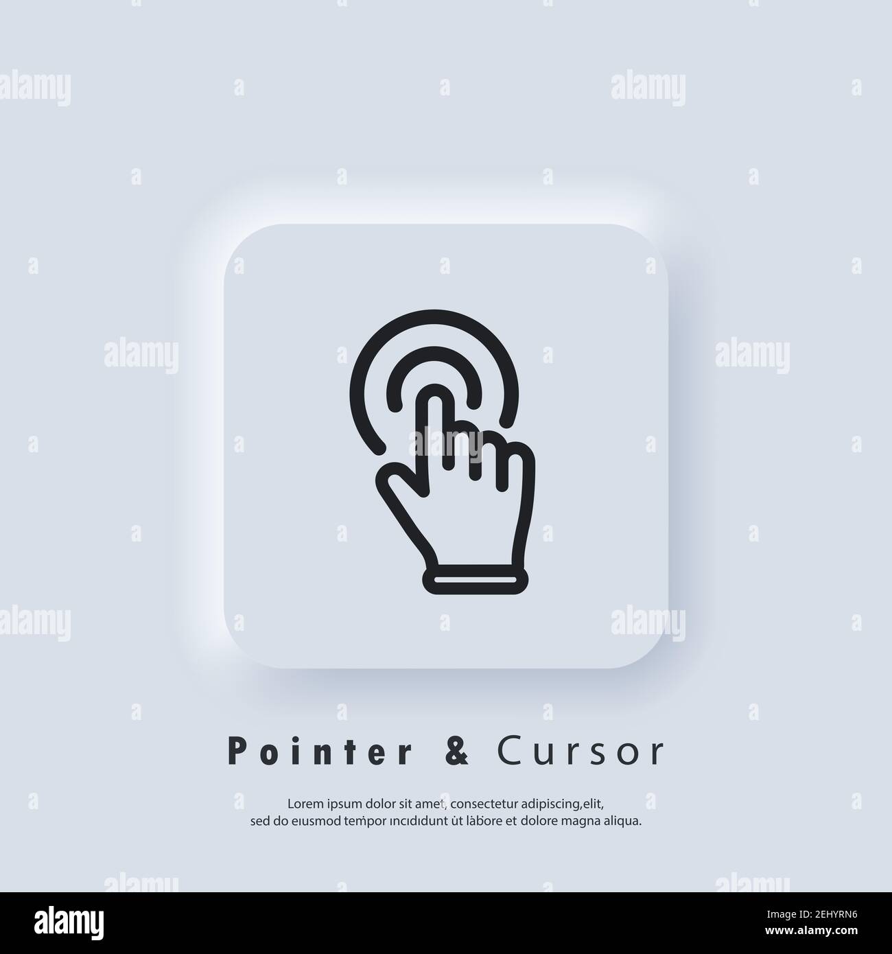 Clicking finger icon, cursor. Hand pointer, clicking icon. Vector EPS ...