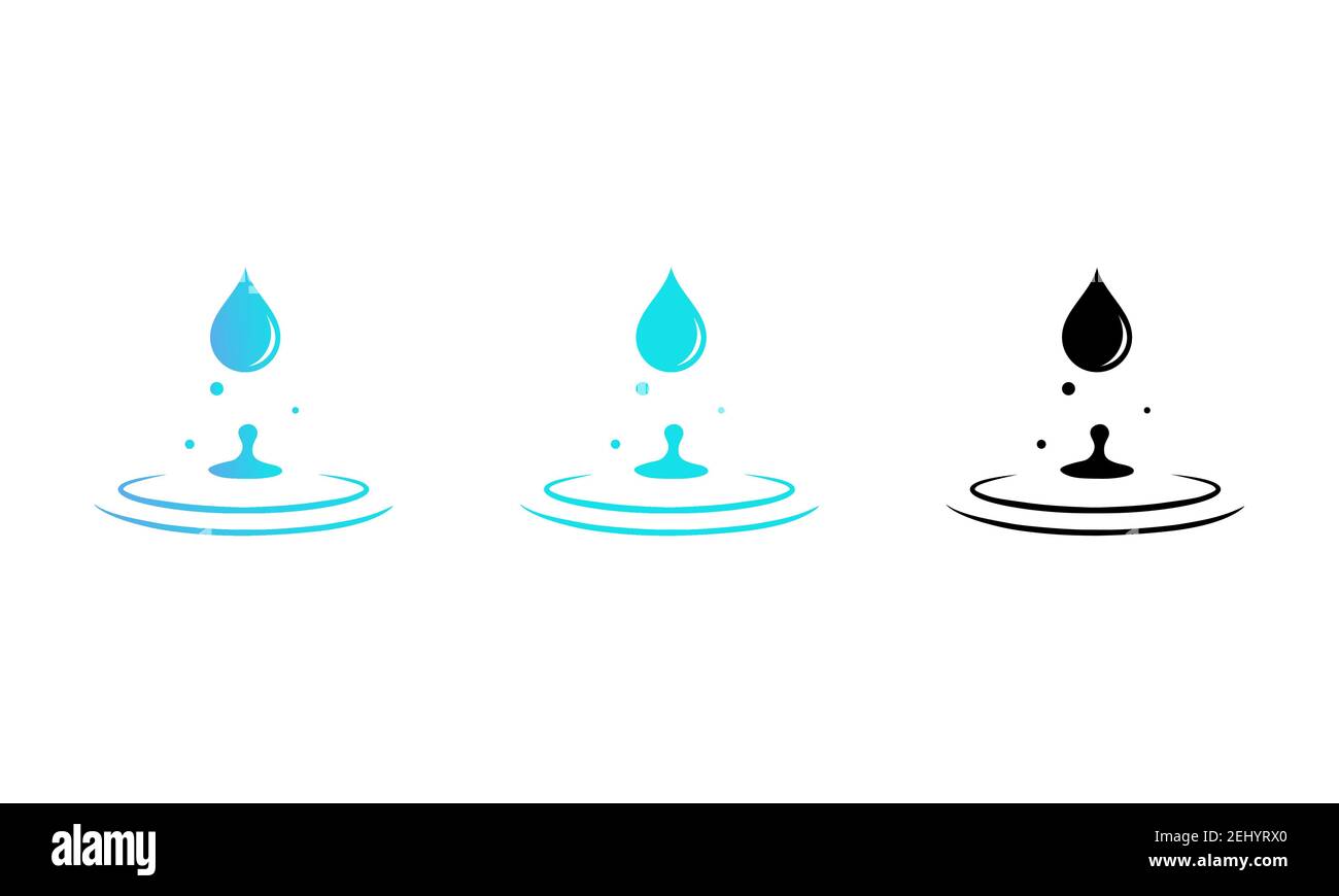 Water drop icon set. Vector EPS 10. Isolated on white background Stock ...
