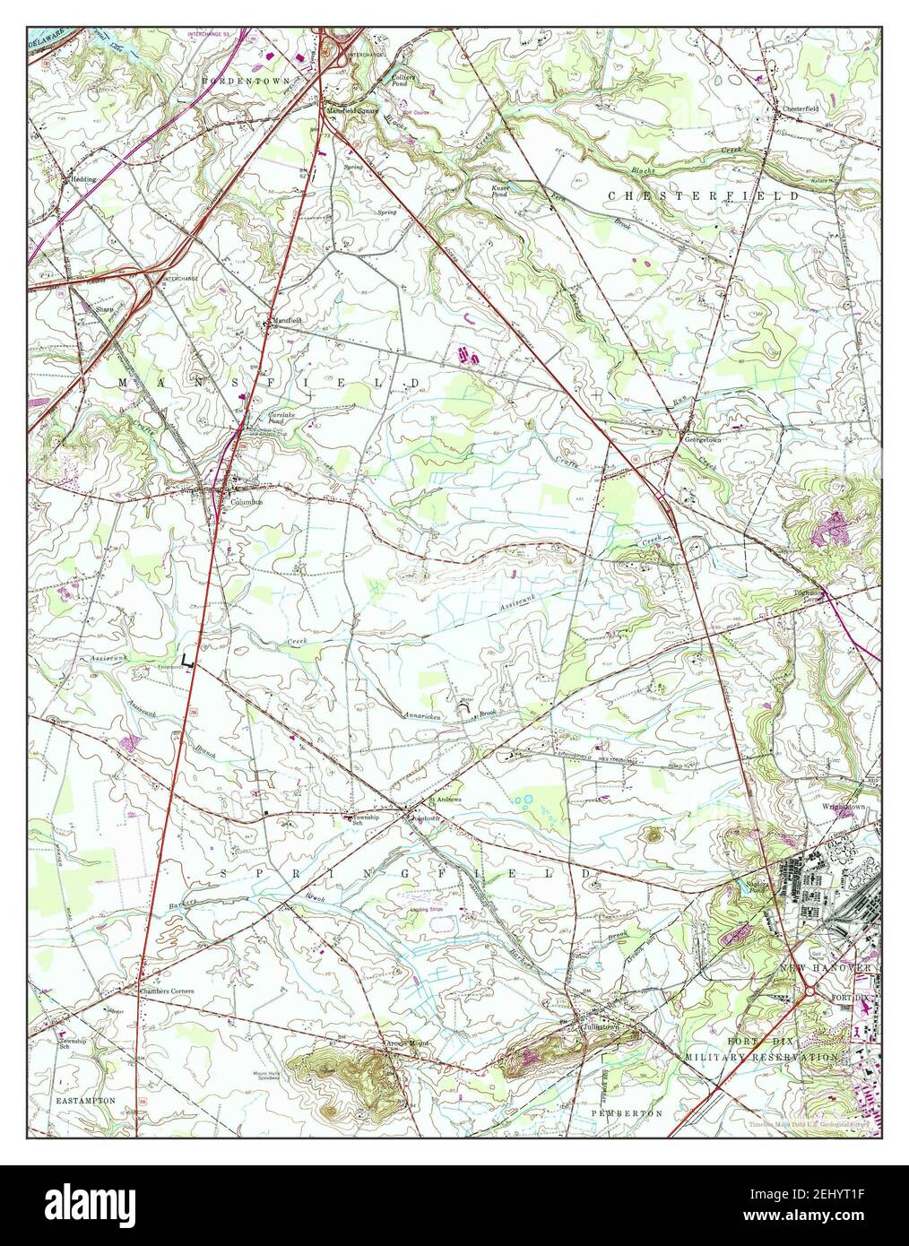 Columbus, New Jersey, map 1957, 1:24000, United States of America by ...