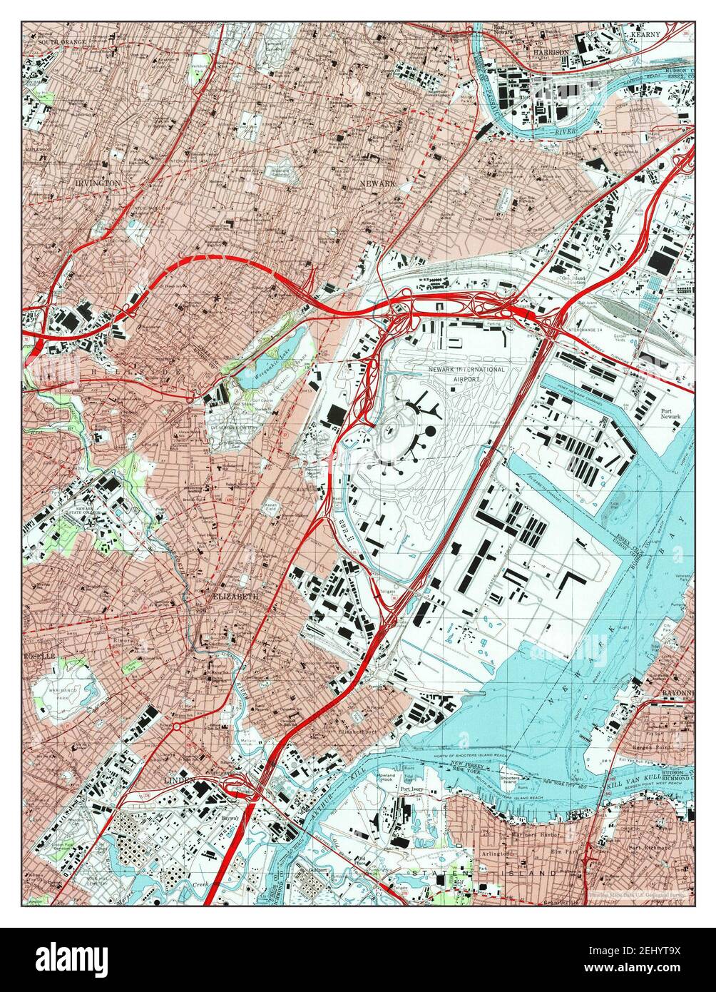 Elizabeth, New Jersey, map 1995, 1:24000, United States of America by ...