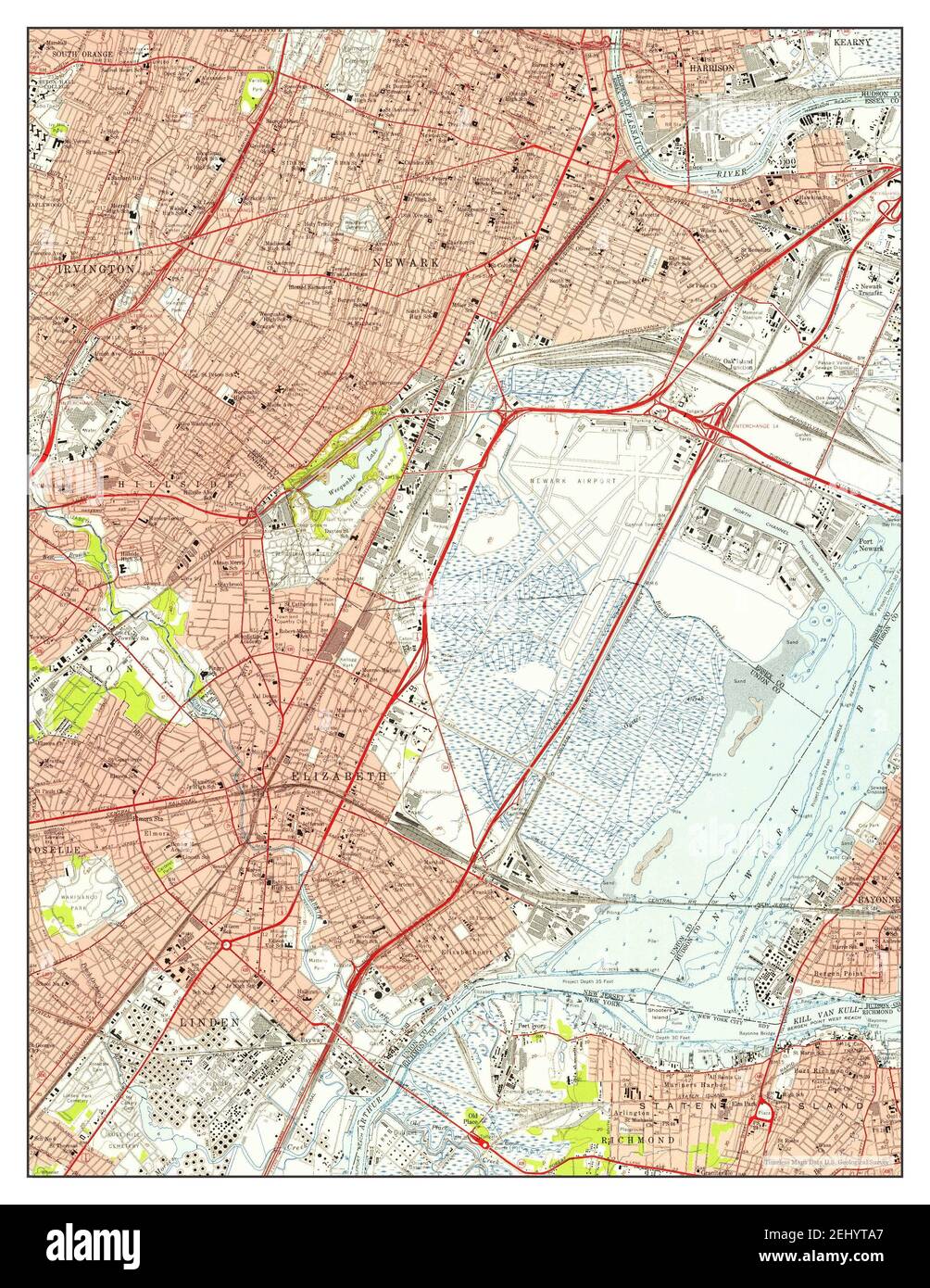 Elizabeth new jersey map hi-res stock photography and images - Alamy