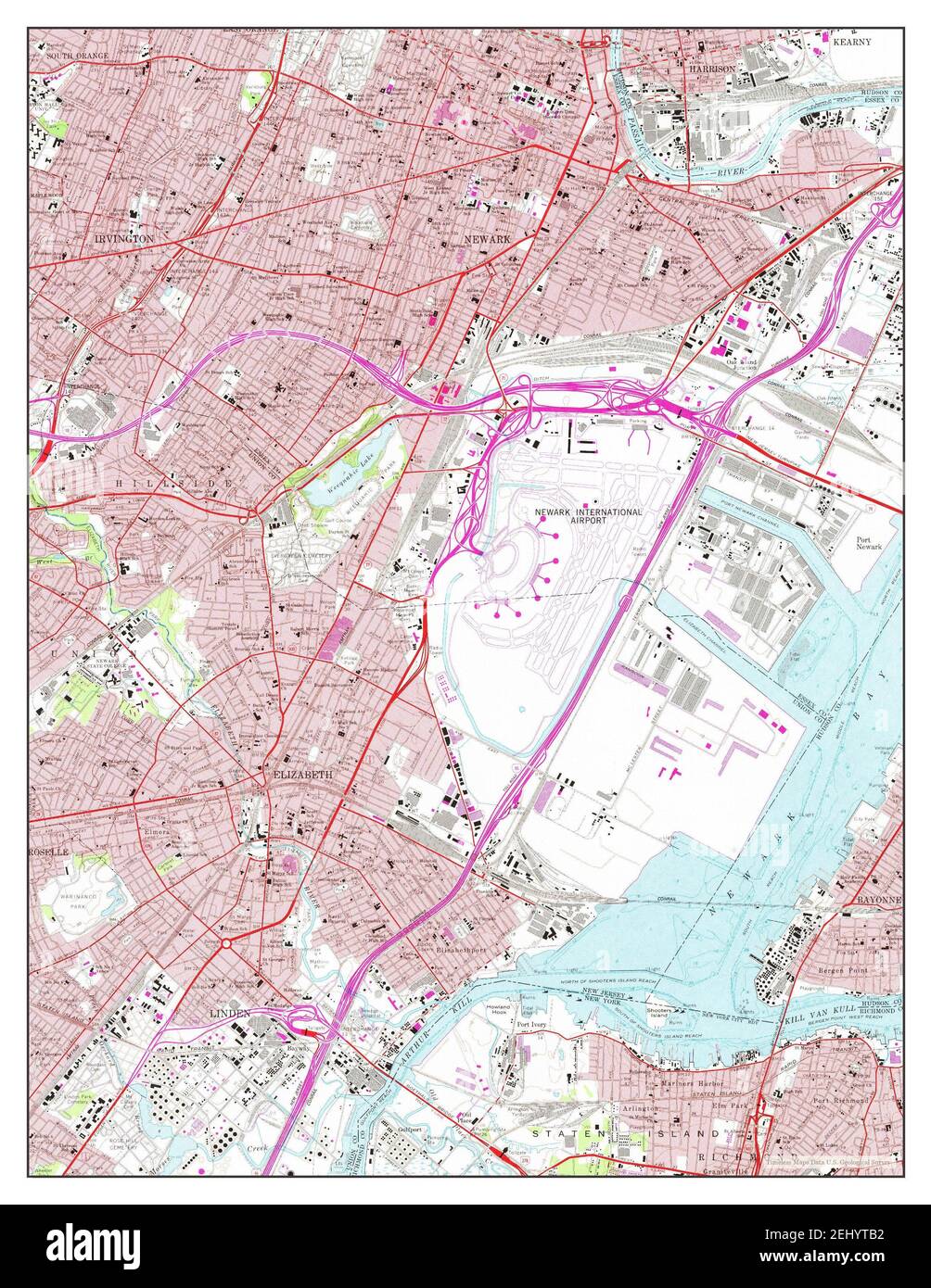 Elizabeth, New Jersey, map 1967, 1:24000, United States of America by ...