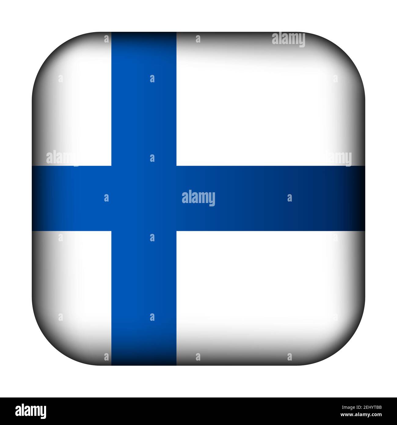 Glass light ball with flag of Finland. Squared template icon. Finnish ...