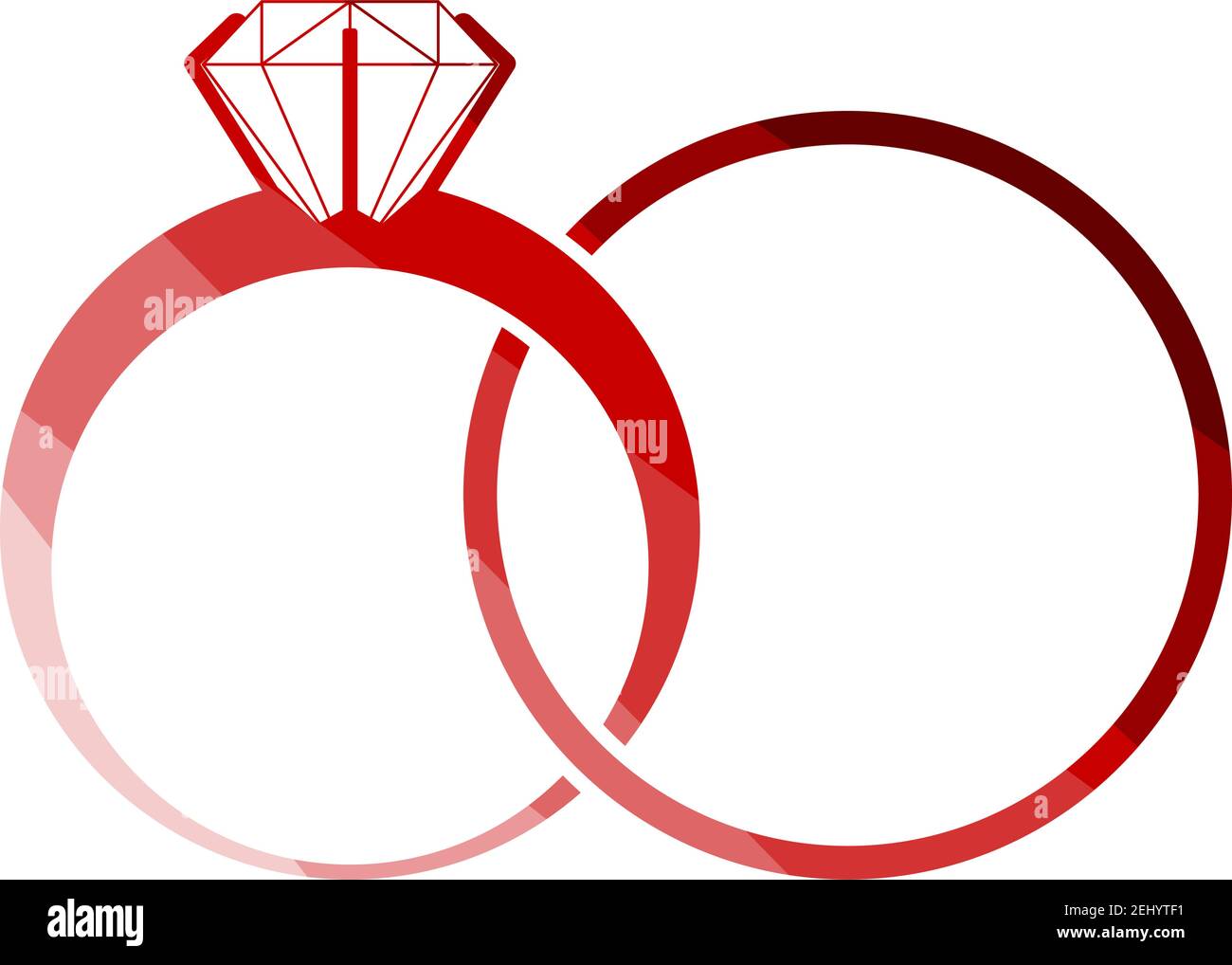 Wedding Rings Icon. Flat Color Ladder Design. Vector Illustration Stock ...
