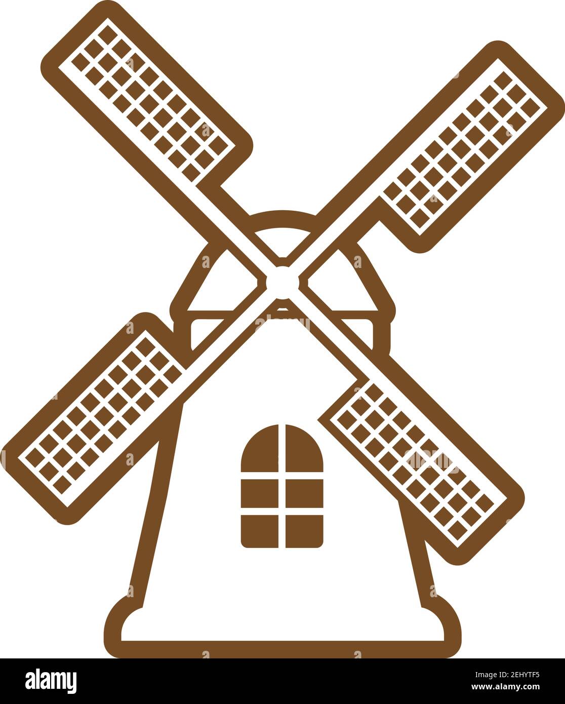 Old mill vector logo design hi-res stock photography and images - Alamy