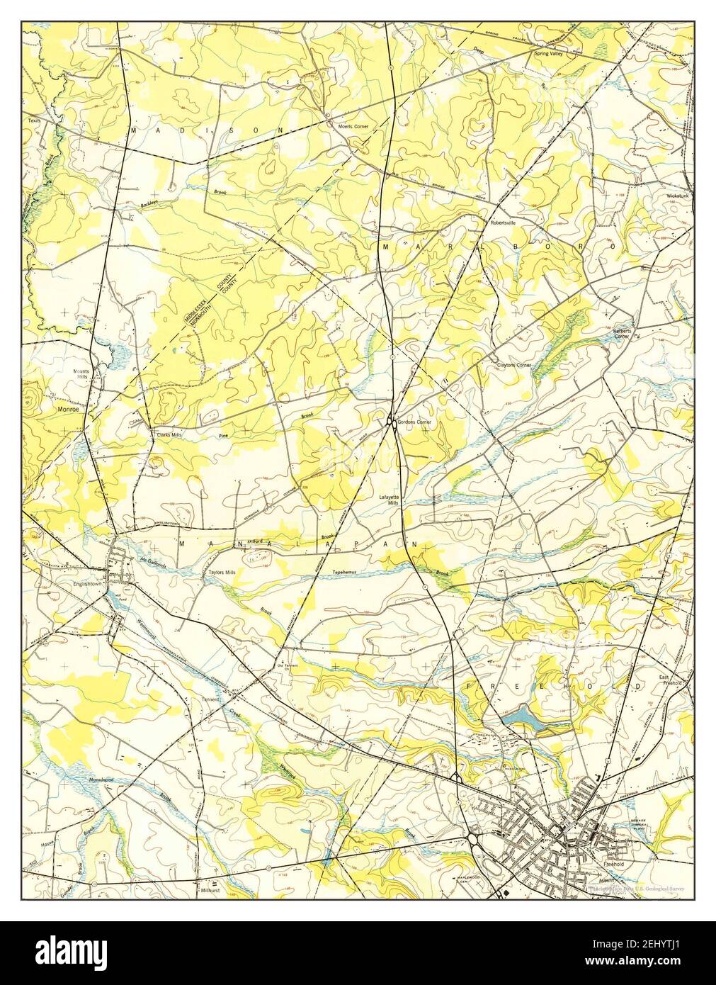 Freehold, New Jersey, map 1947, 1:24000, United States of America by ...