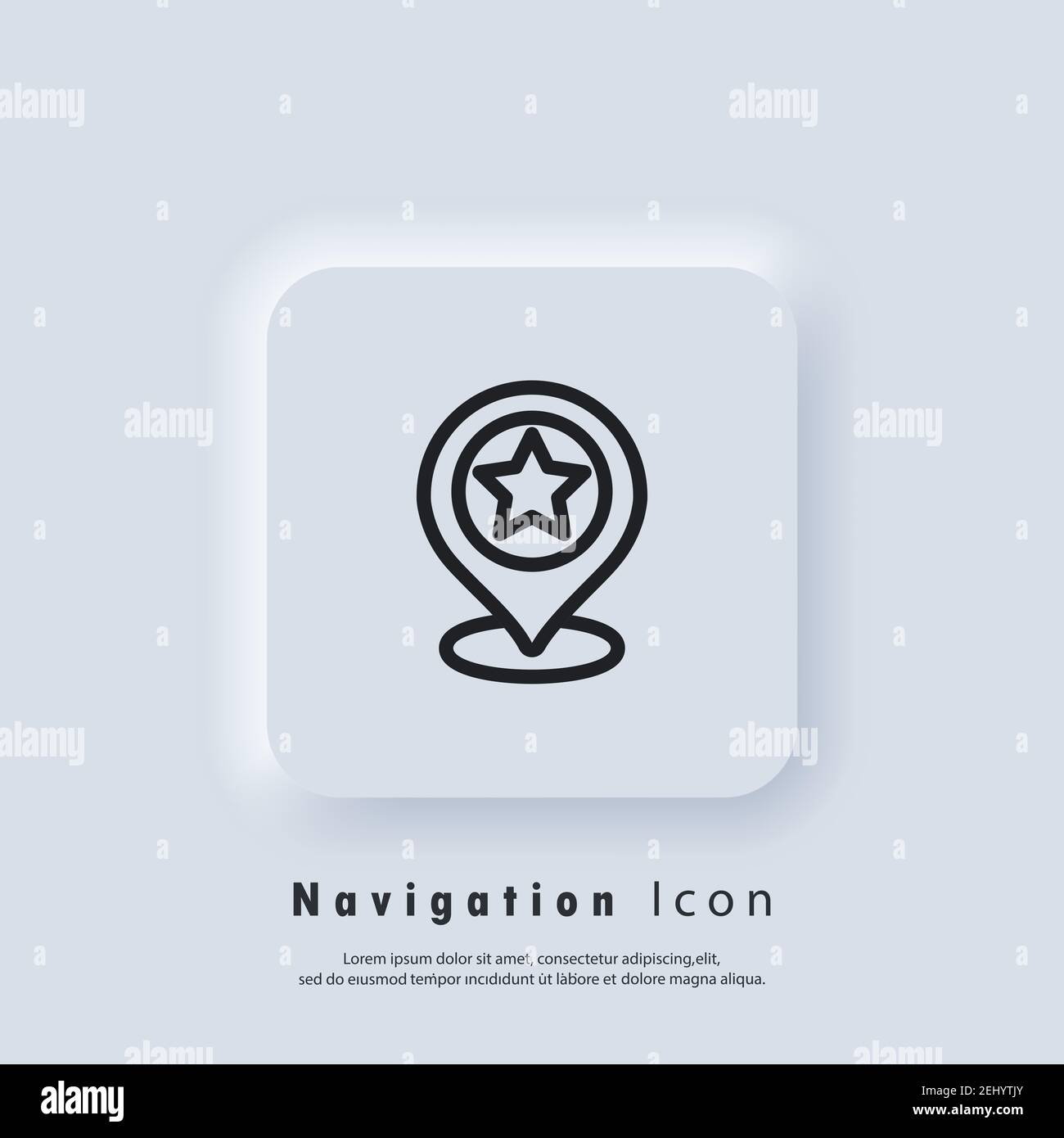 Location icon. Pointer sign with star. GPS location. Map pin icon ...