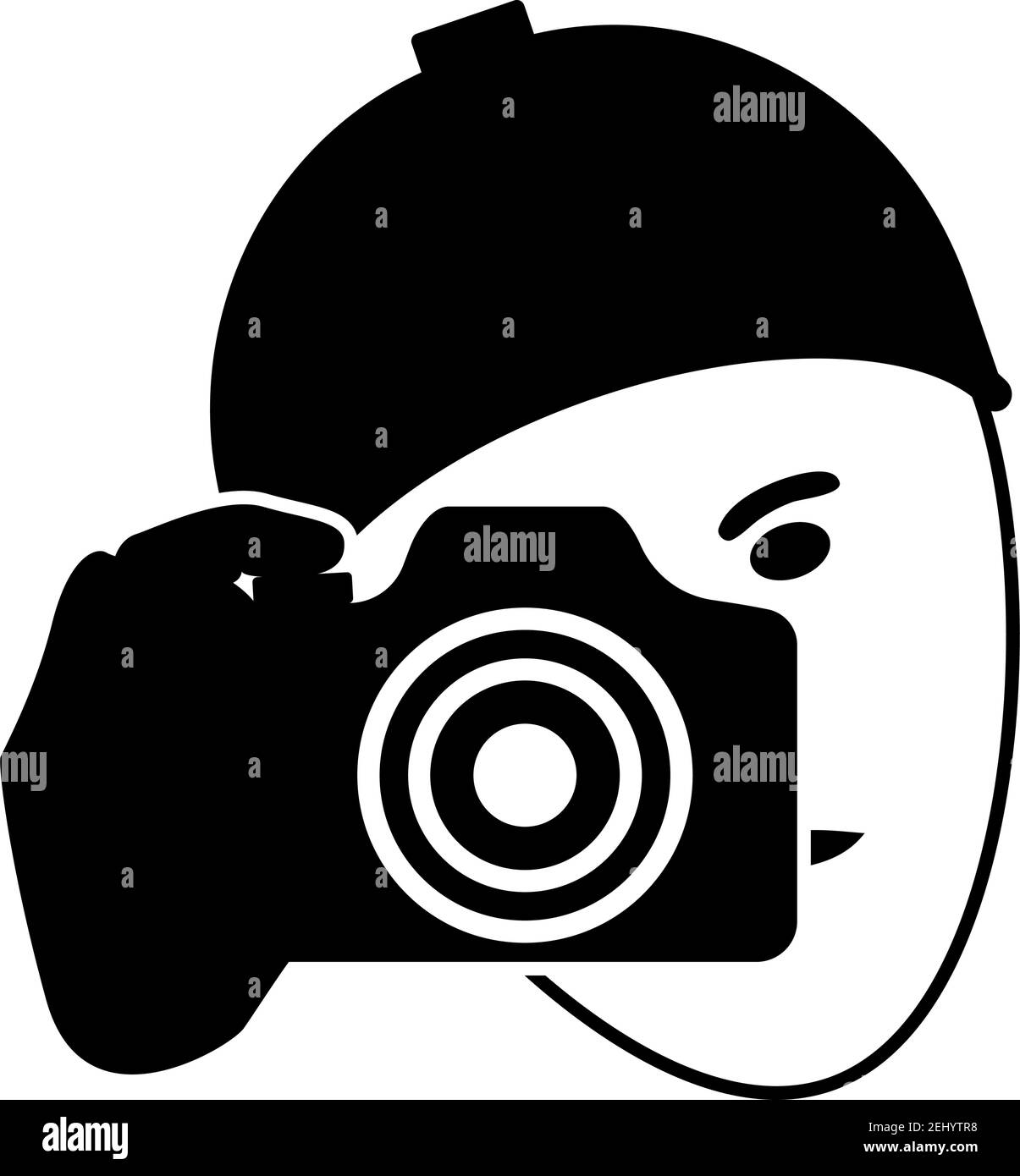 Detective With Camera Icon. Black Glyph Design. Vector Illustration ...