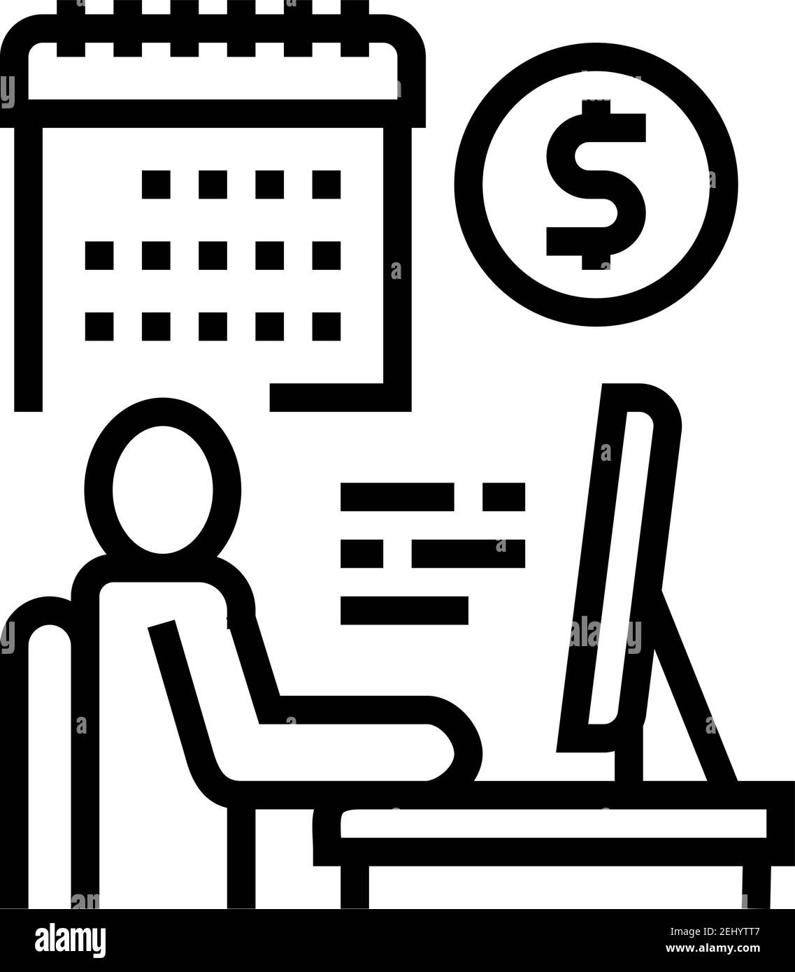 Online trading vector line Black and White Stock Photos & Images - Alamy