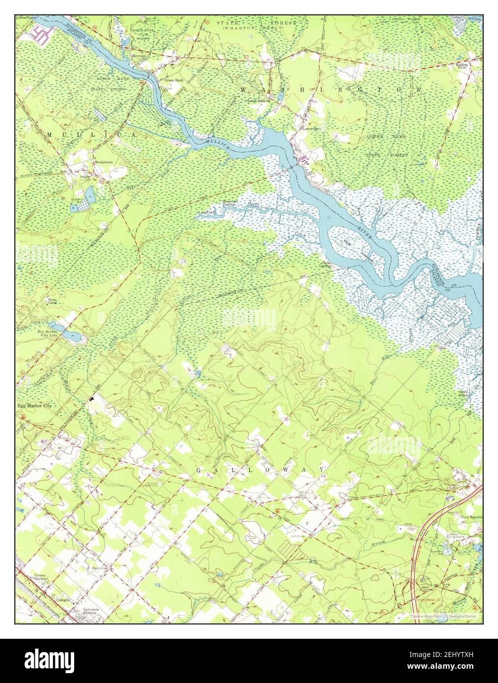 Map of green bank new jersey hi-res stock photography and images - Alamy