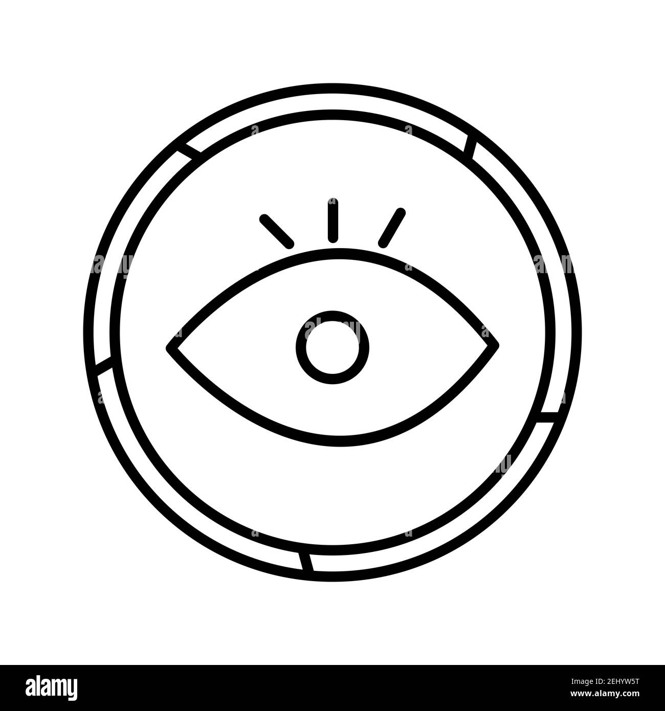 Illustration of vision line vector icon isolated on white background ...