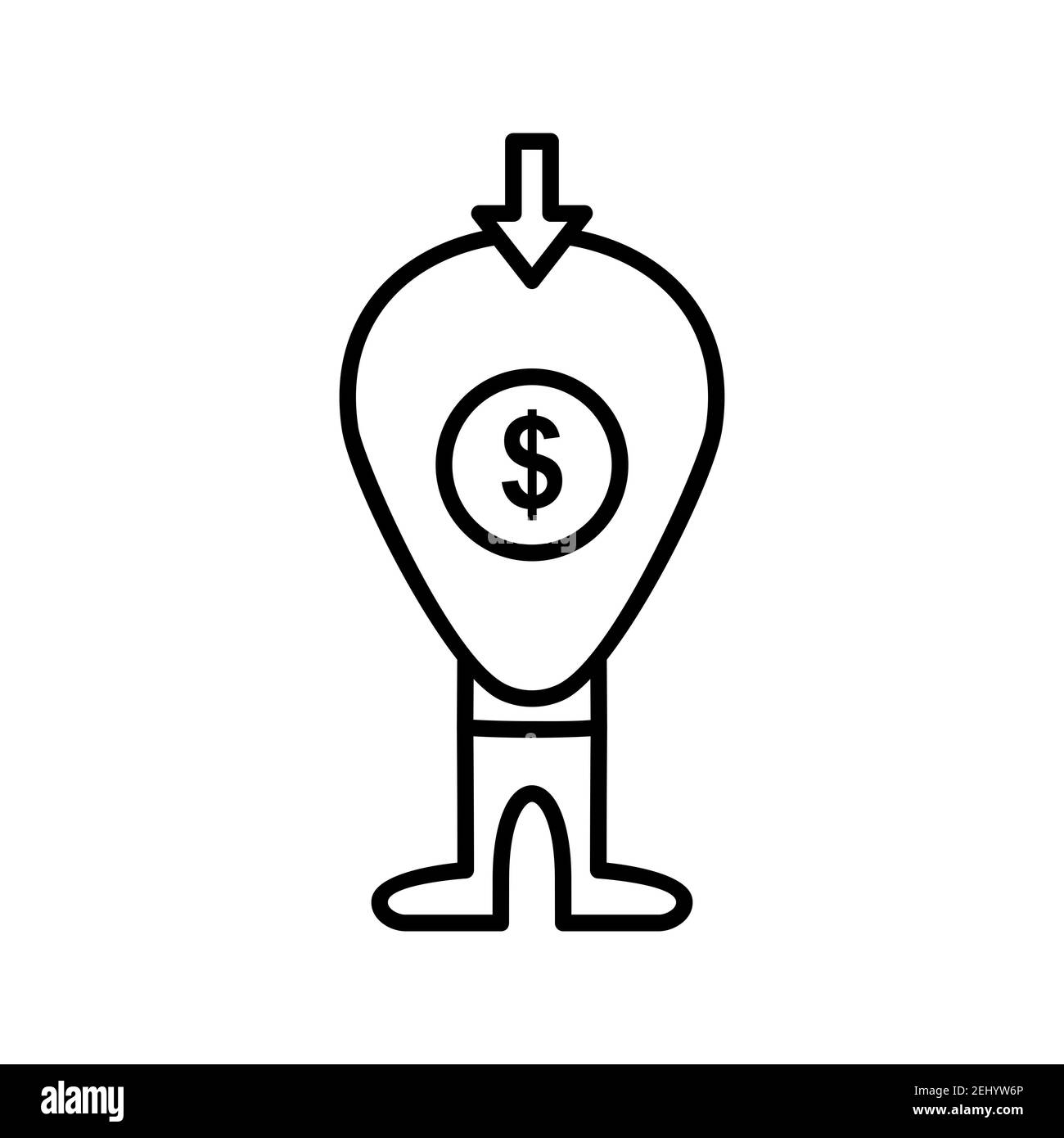 Illustration of funding line vector icon isolated on white background ...