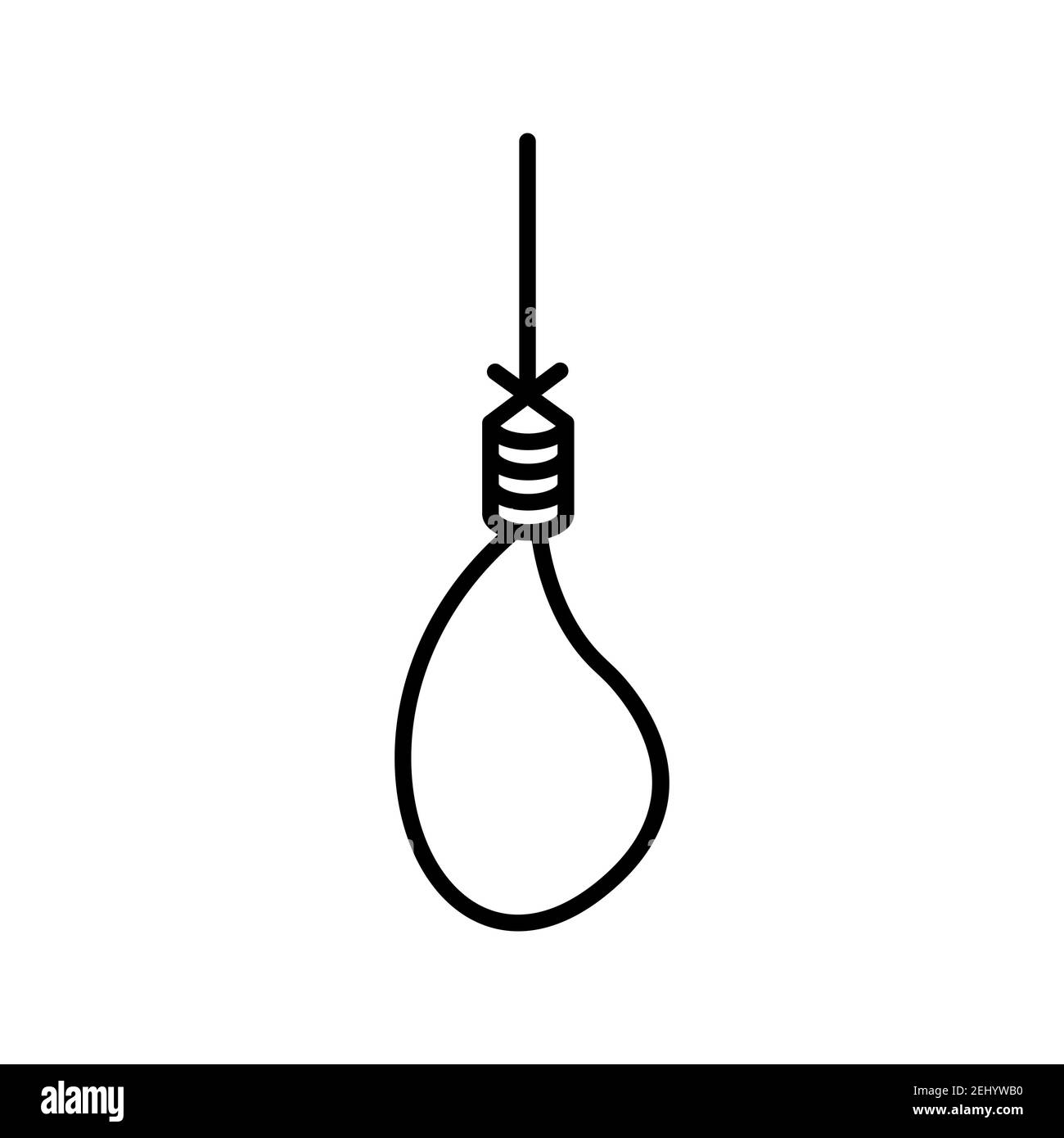 Illustration of noose line vector icon isolated on white background ...