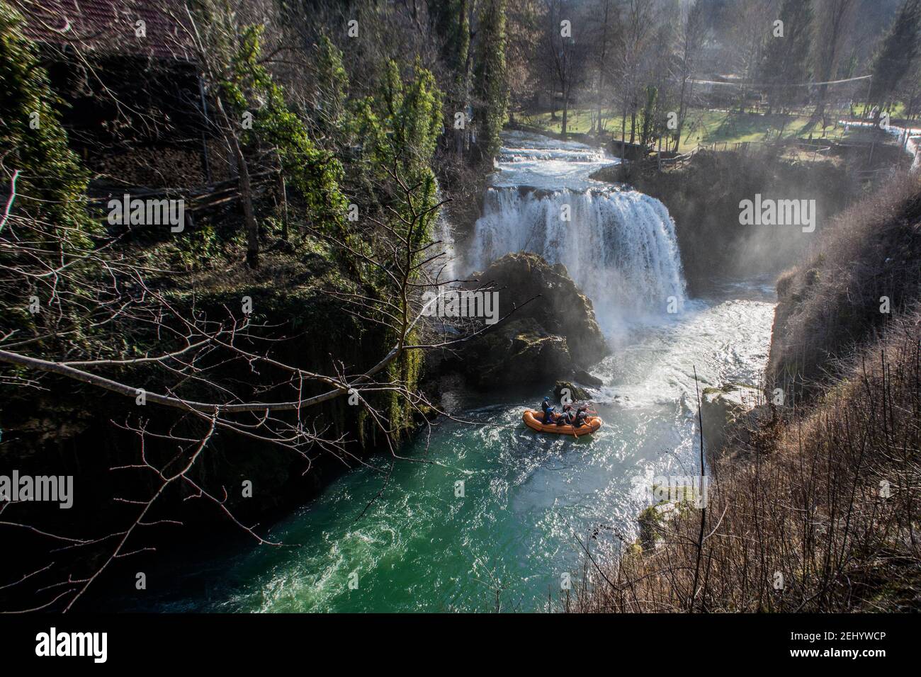 Rastoke village, rafting on Korana river Stock Photo - Alamy