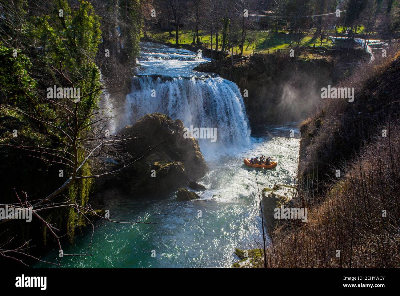 Rastoke village, rafting on Korana river Stock Photo - Alamy