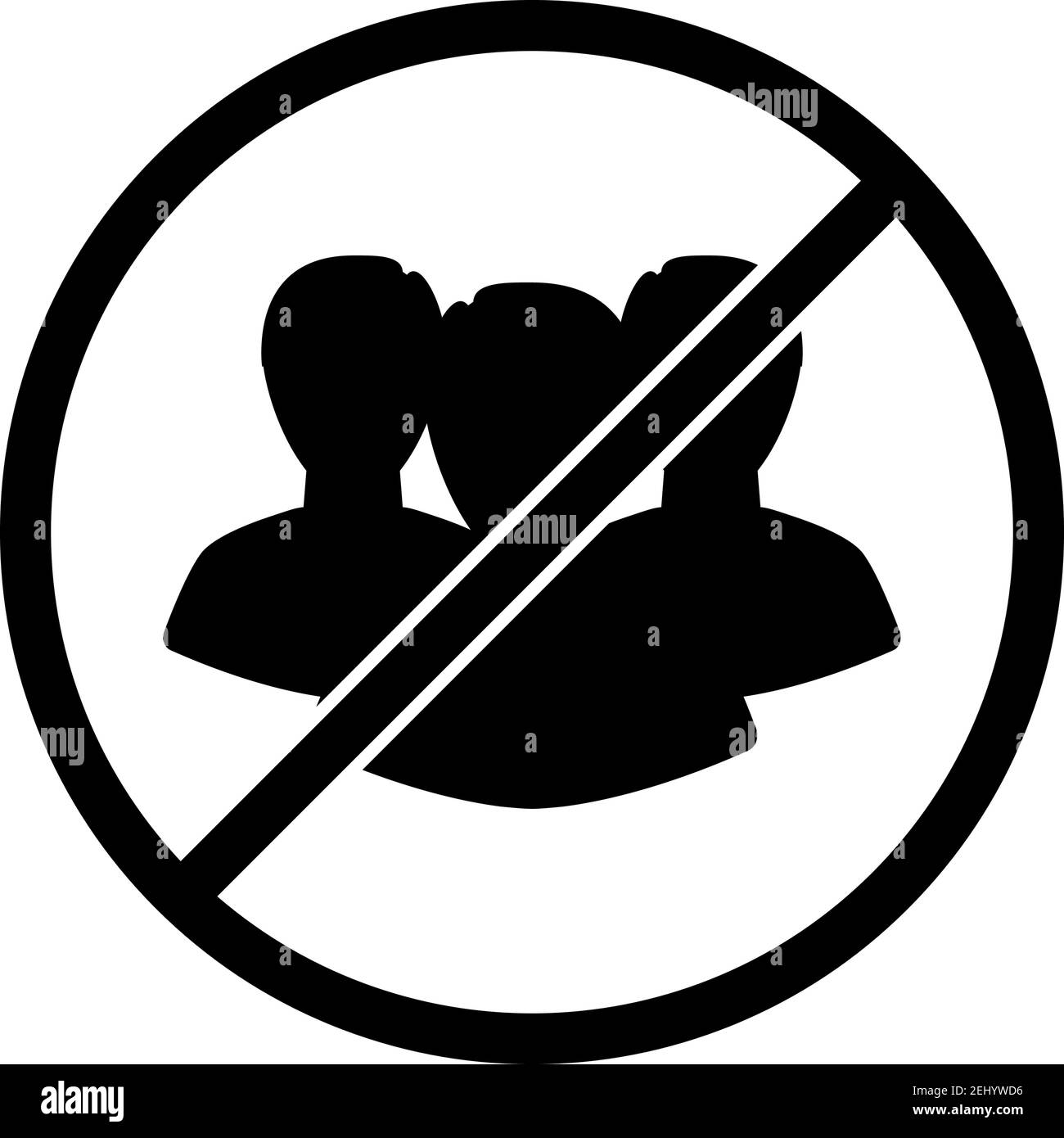 No Meeting Icon. Black Glyph Design. Vector Illustration Stock Vector ...