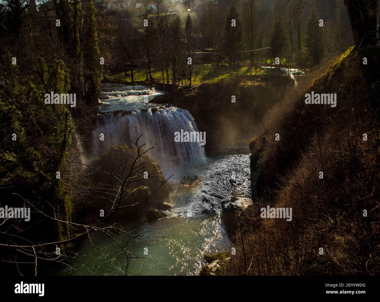 Rastoke village, rafting on Korana river Stock Photo - Alamy