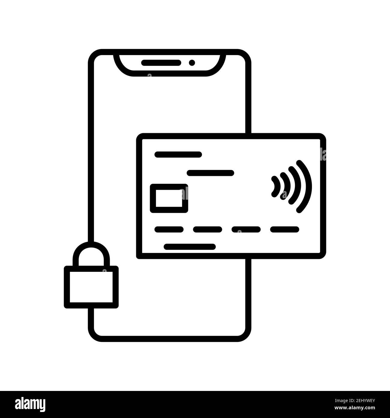 Illustration Of Secure Transactions Line Vector Icon Isolated On White