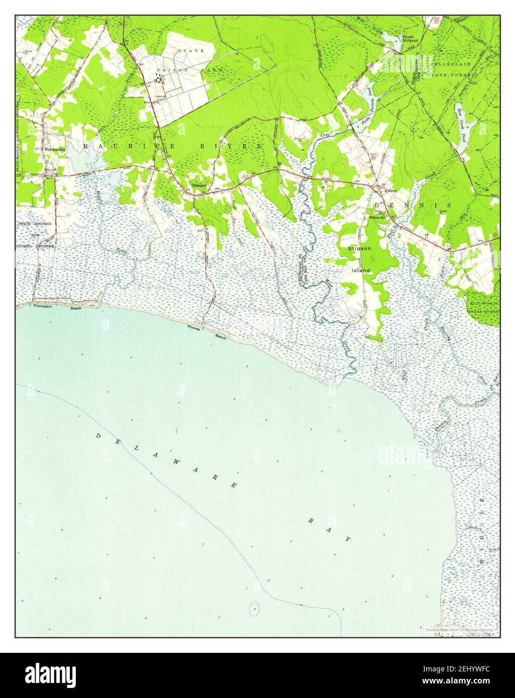 Heislerville, New Jersey, map 1957, 1:24000, United States of America ...