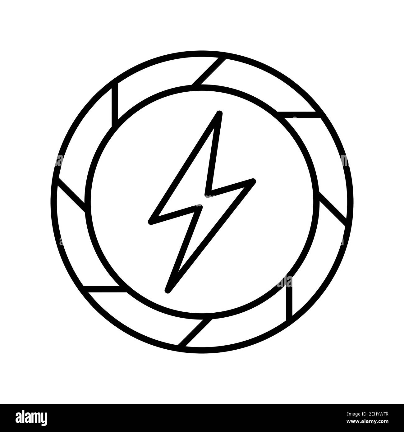 Illustration of electric current line vector icon isolated on white ...