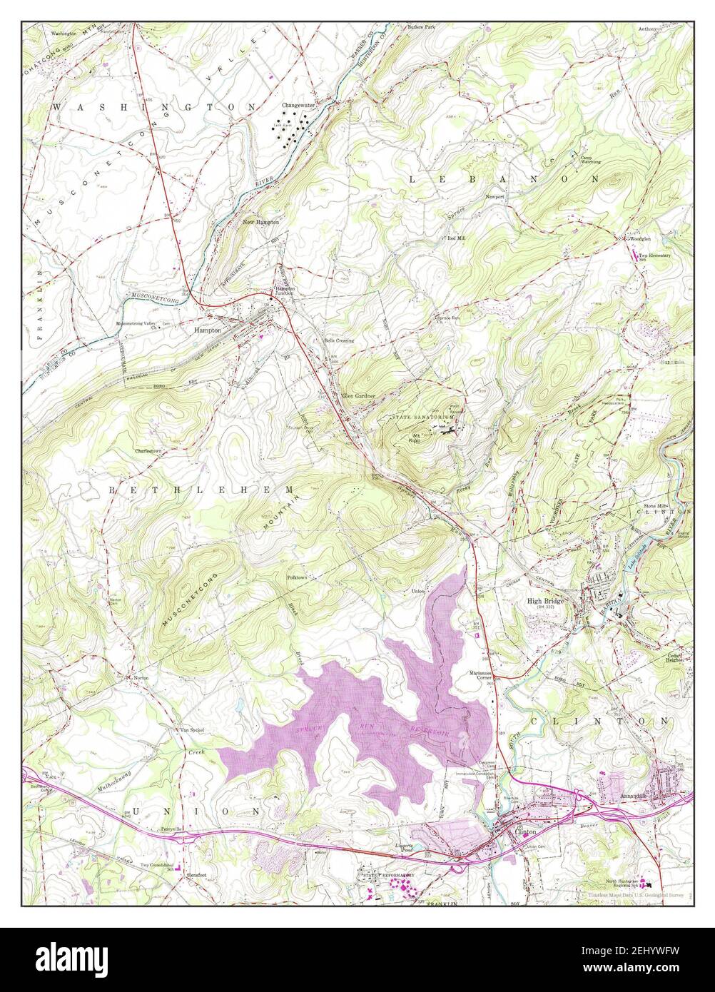High Bridge, New Jersey, map 1954, 1:24000, United States of America by ...