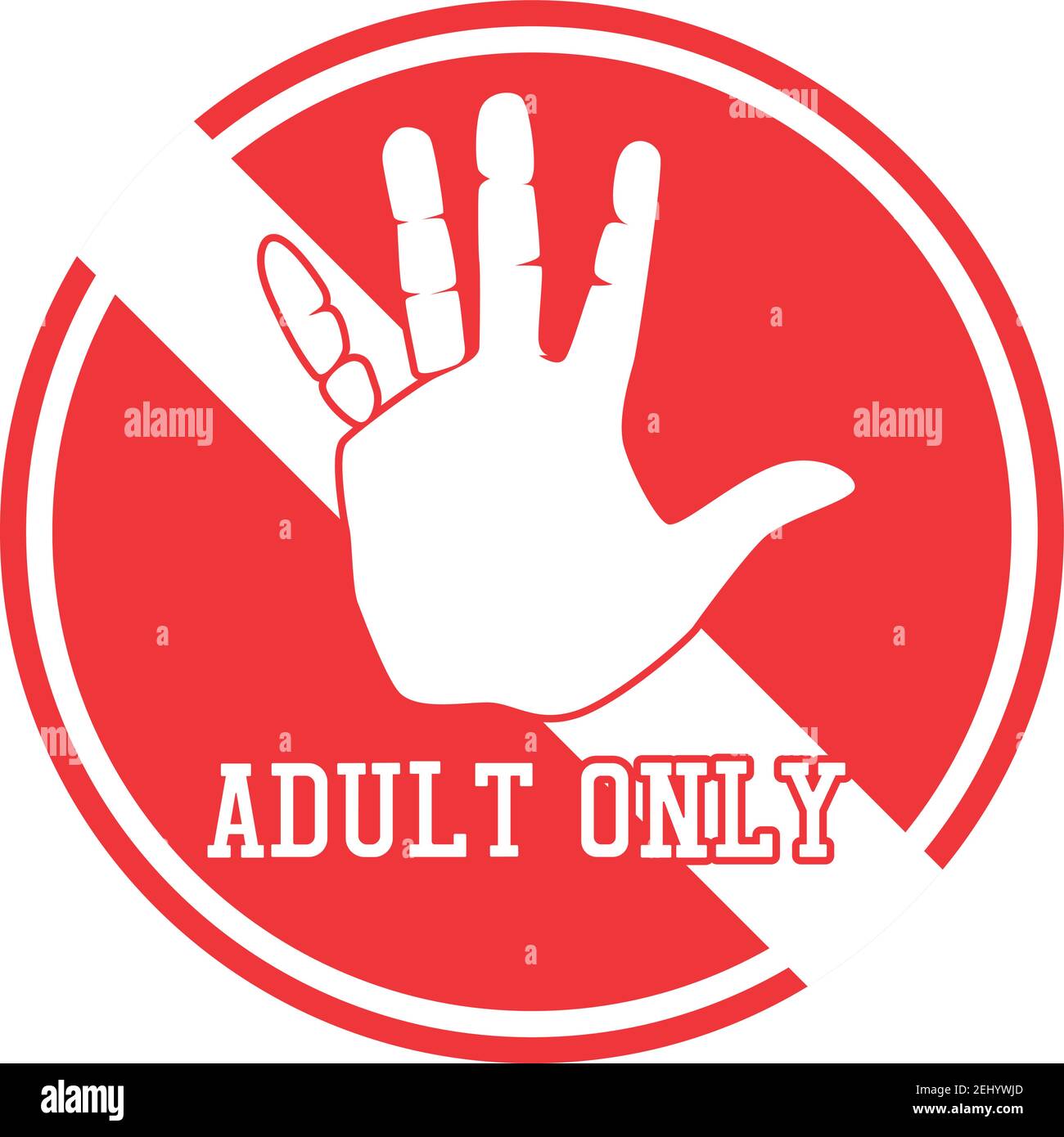 adults only warning on white background. vector illustration Stock ...
