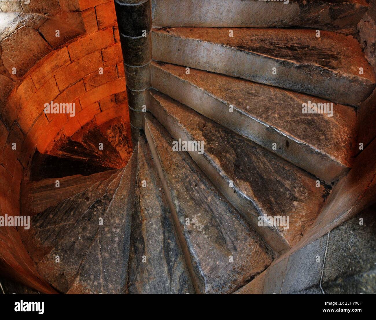 Spiral stone staircase in a medieval castle Stock Photo - Alamy