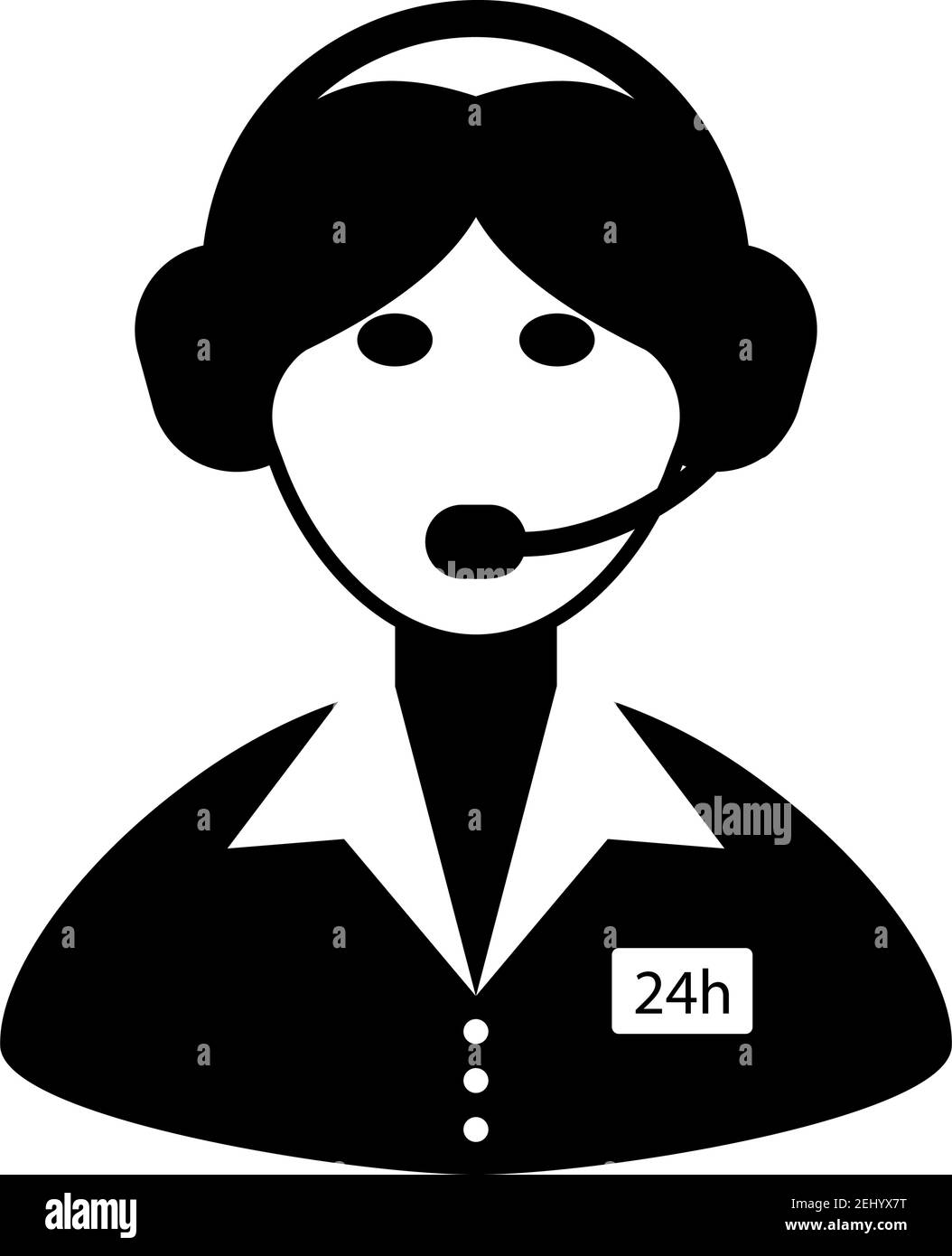 Female call center operator Black and White Stock Photos & Images - Alamy