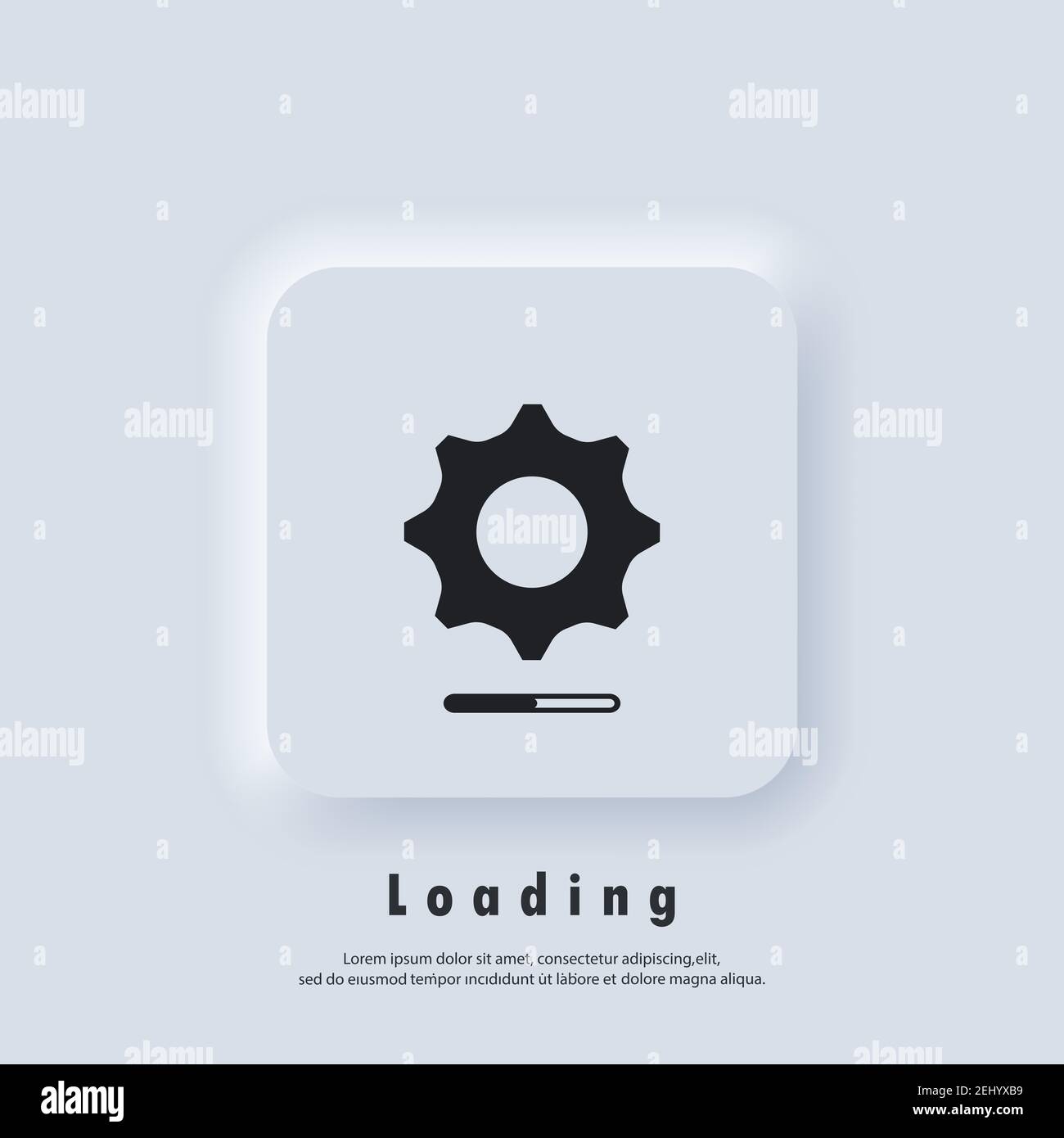 Loading and gear icon. Loading process. Progress bar icon. System ... Loading and gear icon. Loading process. Progress bar icon. System ...